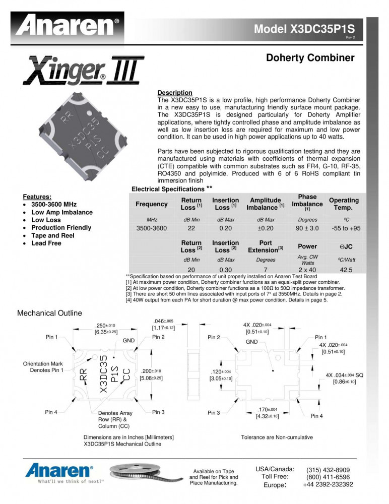 X3DC35P1S datasheet page 1
