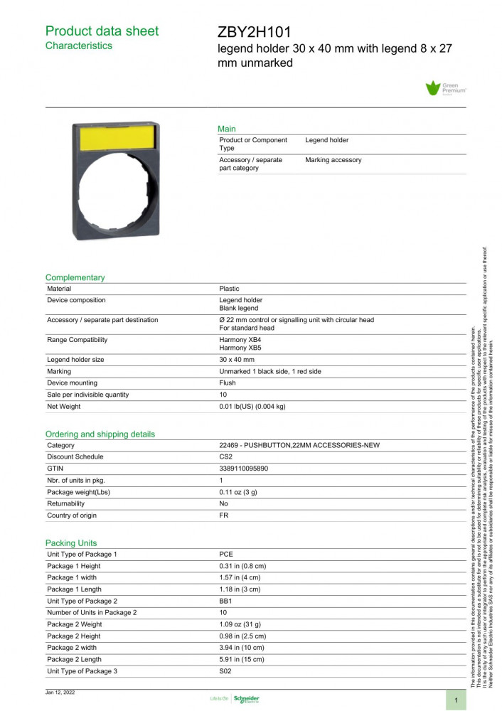 ZBY2H101 technical document page 1