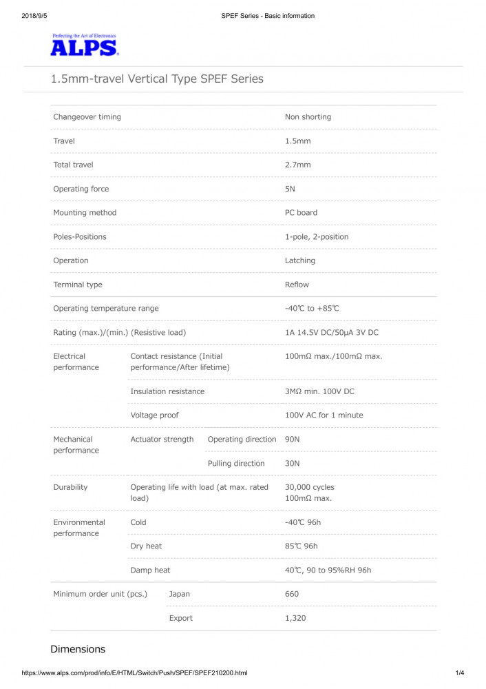 SPEF210200 product dimensions