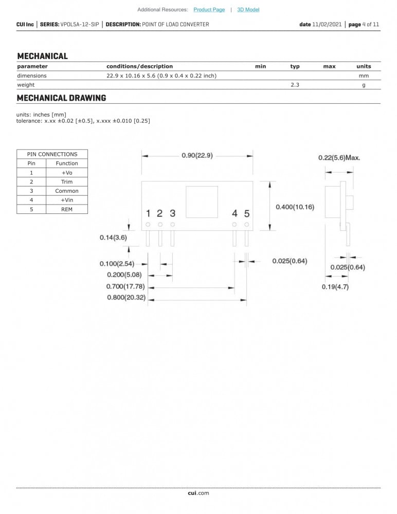 VPOL5A-12-SIP datasheet page 4