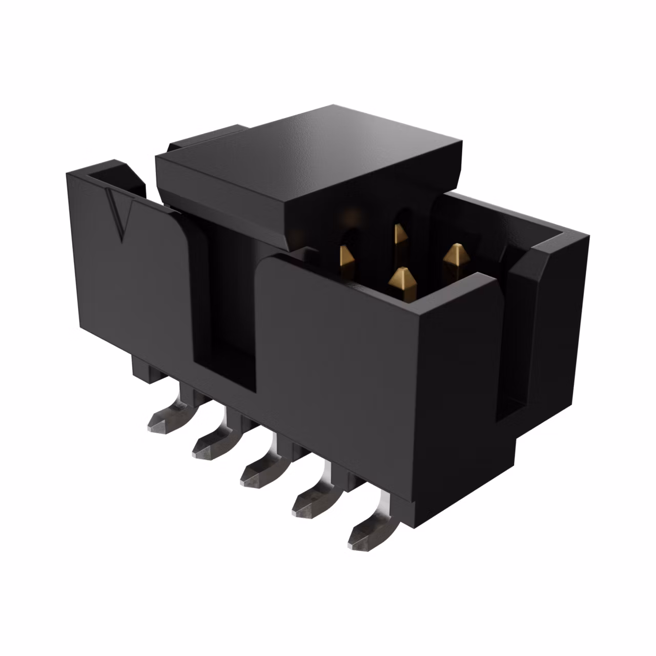 2.00mm Pitch, Milli-Grid PCB Header, Dual Row, Vertical, Surface Mount, Shrouded, 10 Circuits, 0.05µm Gold (Au) Plating, Dual Side Slots, Center Polarization, with Cap, Tape and Reel for sale