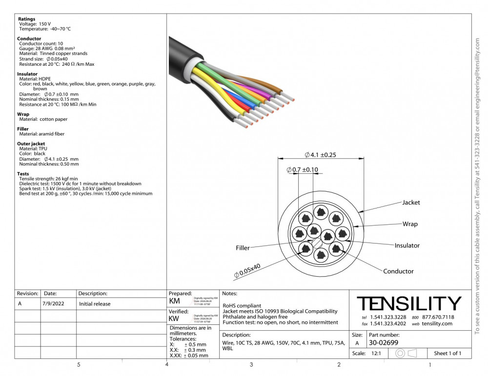 Tensility International 30-02699 product drawing