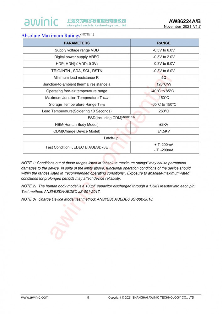AW86224AFCR datasheet page 5