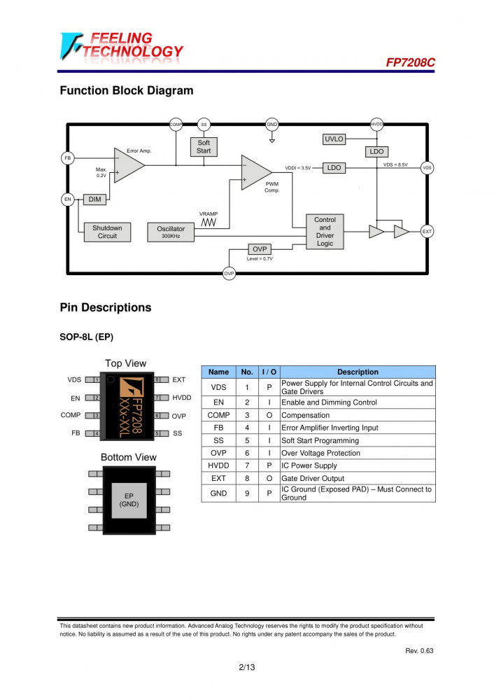 FP7208CXR-G1 datasheet page 2