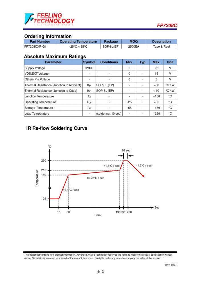 FP7208CXR-G1 datasheet page 4