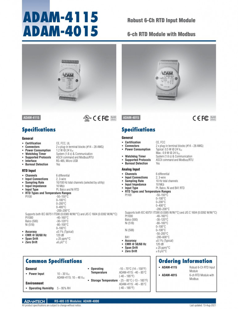 ADAM-4015 product document page