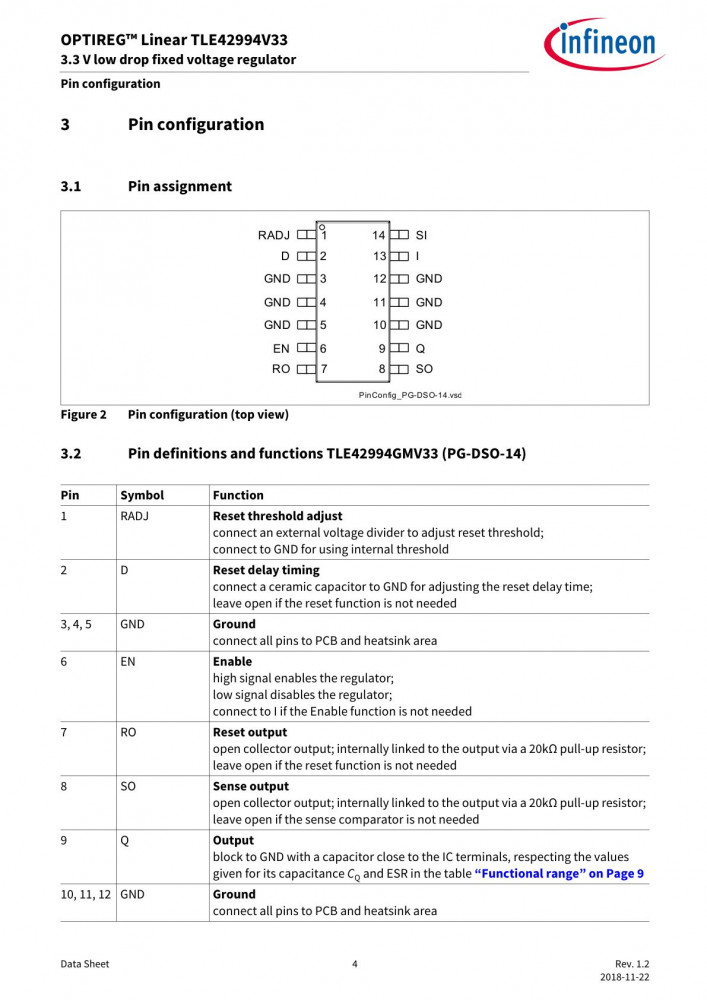 TLE42994E V33 datasheet page 4