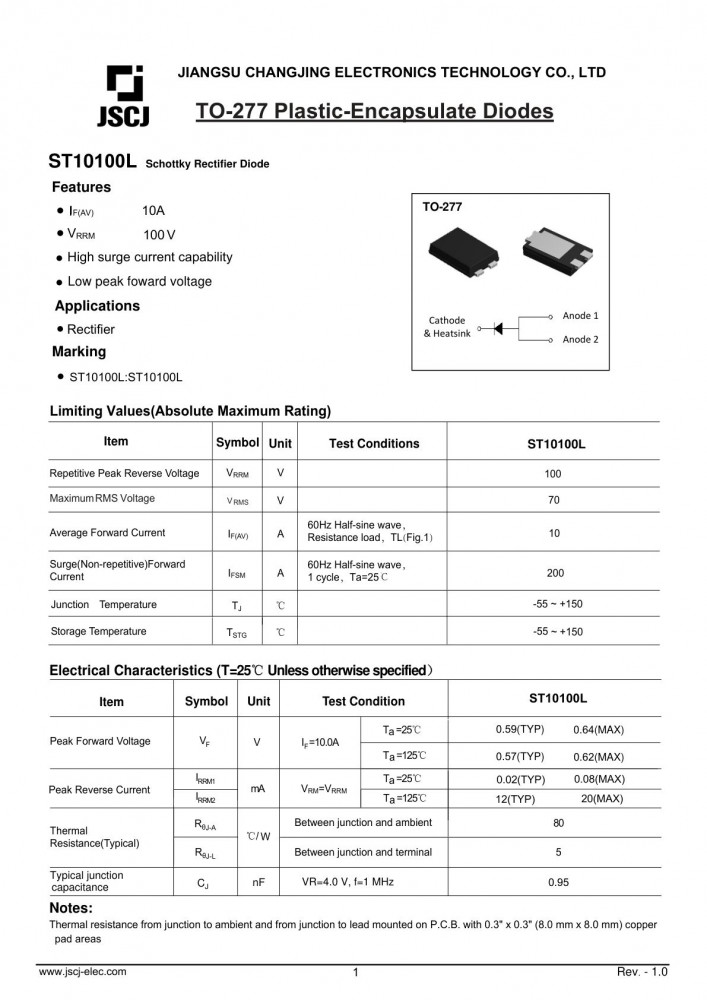 ST10100L datasheet page 1
