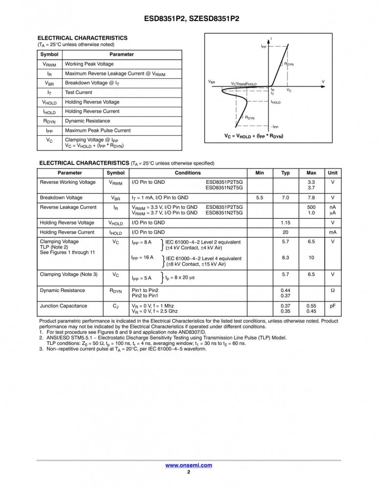 SZESD8351P2T5G datasheet page 3