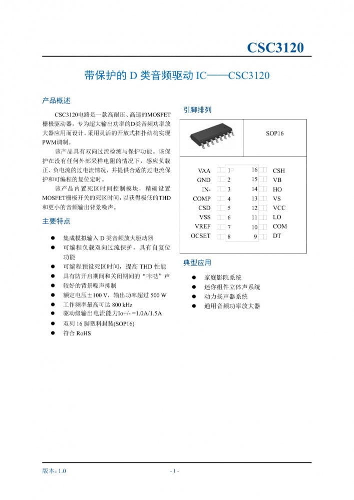 CSC3120 datasheet page 1