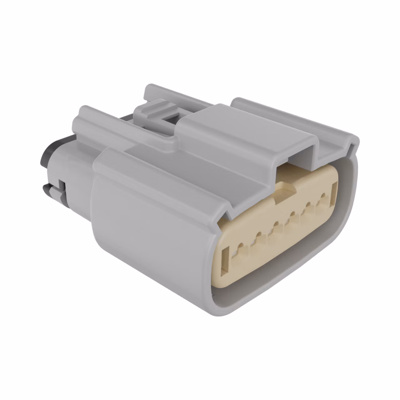 MX150 Mat-Sealed Female Connector Assembly, Single Row, 6 Circuits, Keying Option D, Stone Gray for sale