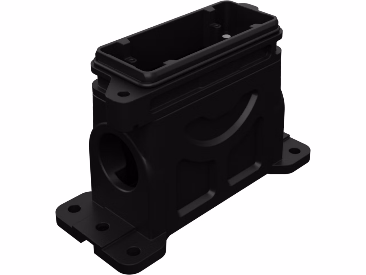 Heavy-Duty High Performance-Harsh Environment (HP-HE) Surface Mount Housing, Screw Locking, Zinc Alloy, Side Entry, Size 16B «77x27», M40 Thread, Black for sale