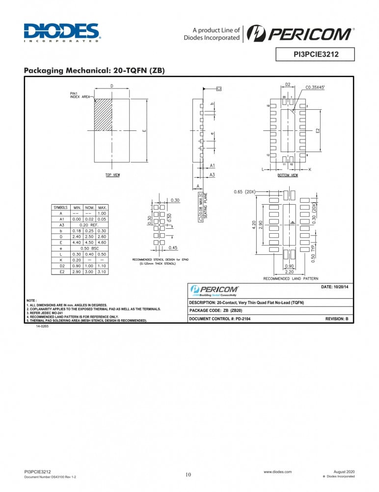 PI3PCIE3212 datasheet page 10