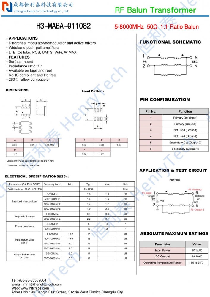 H3-MABA-011082 technical document page 1