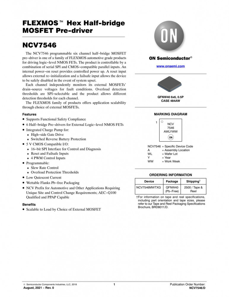 NCV7546 datasheet page 1