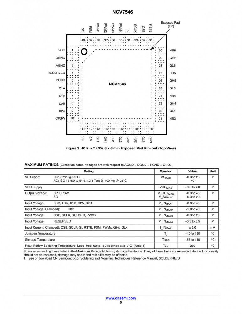 NCV7546 datasheet page 5