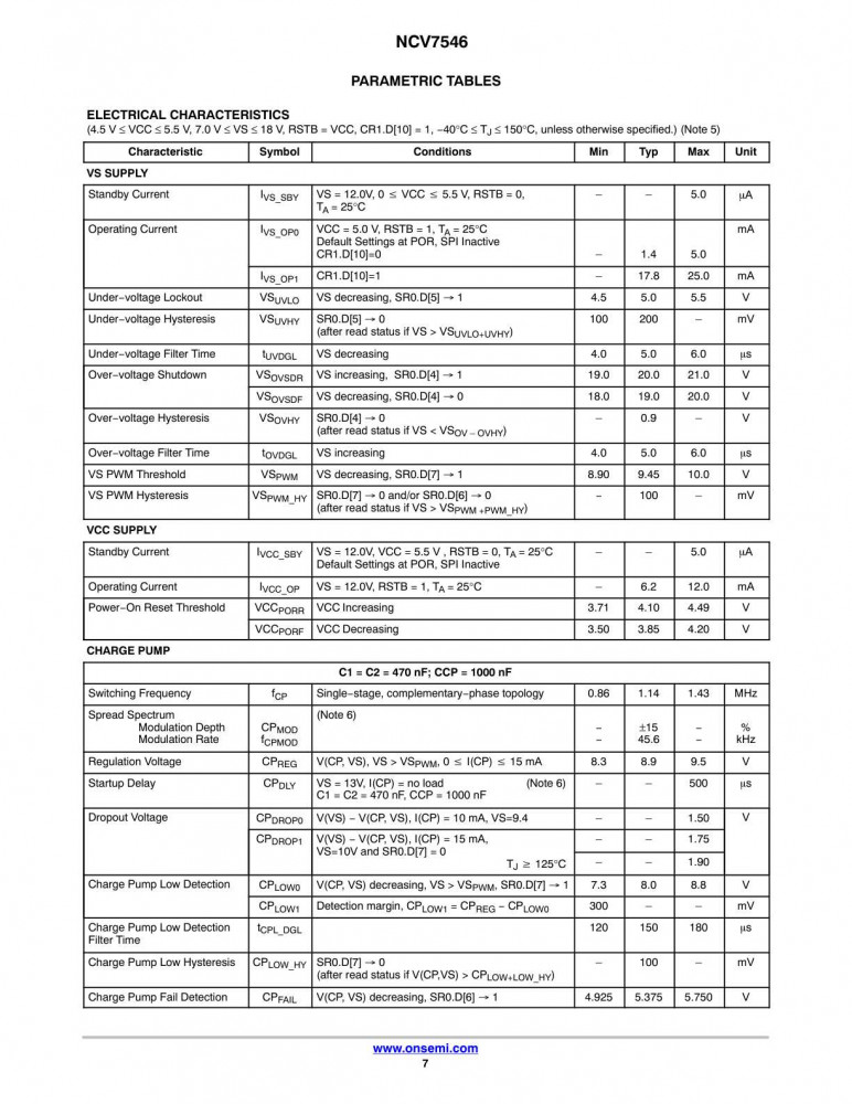 NCV7546 datasheet page 7