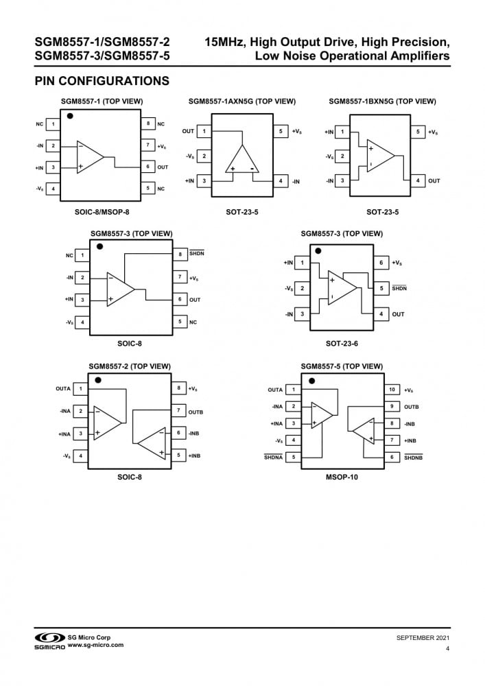 SGM8557 datasheet page 4