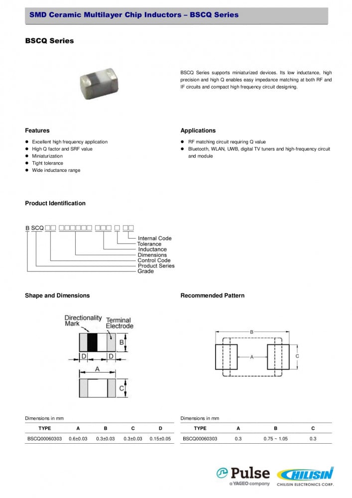 Chilisin BSCQ datasheet page 1