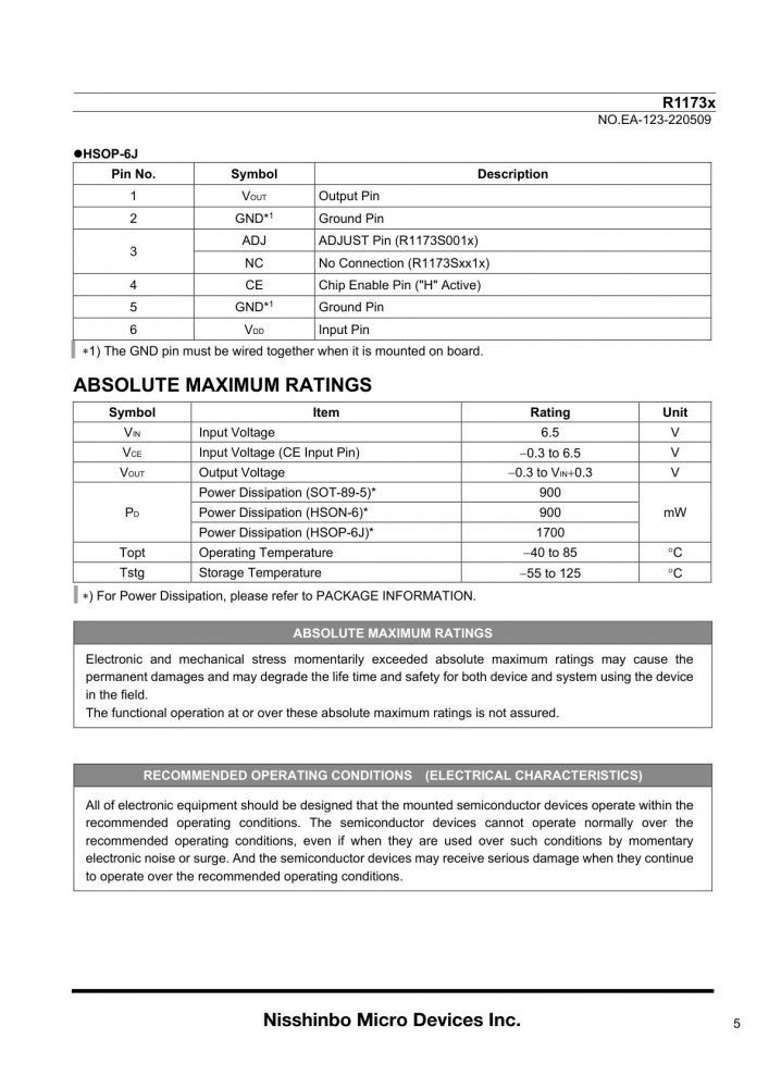 R1173 datasheet page 5