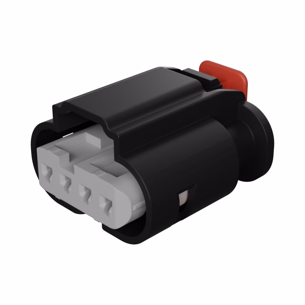 MXP120 Sealed Receptacle, 4 Circuit, Black Housing with Long Shroud (T3-V2-S3 with Backshell, T3-V2-S2 without Backshell), Key B, Stone Gray Insert for sale