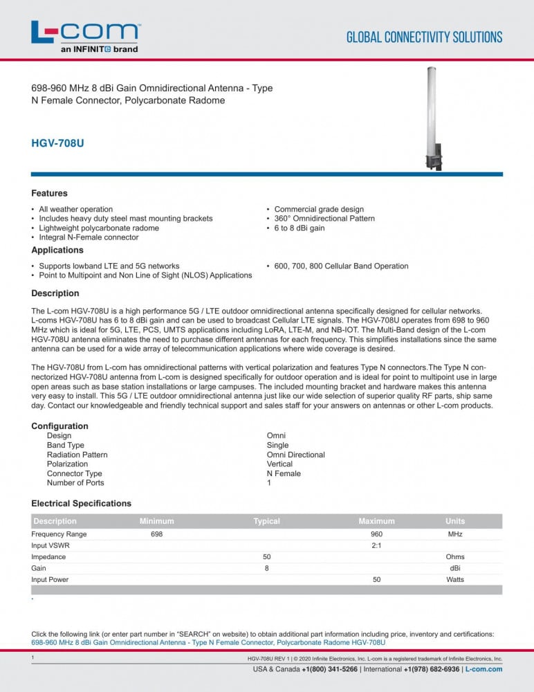 HGV-708U product document page 1