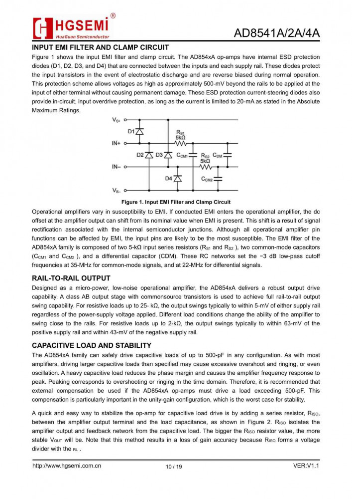AD8541AIM5/TR datasheet page 10