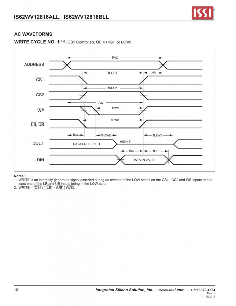IS62WV12816BLL datasheet page 10
