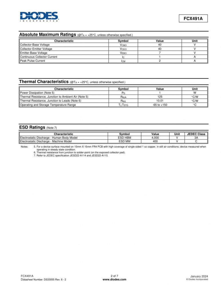 FCX491ATA datasheet page 2
