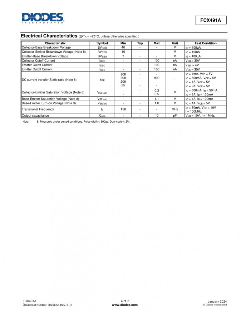 FCX491ATA datasheet page 4