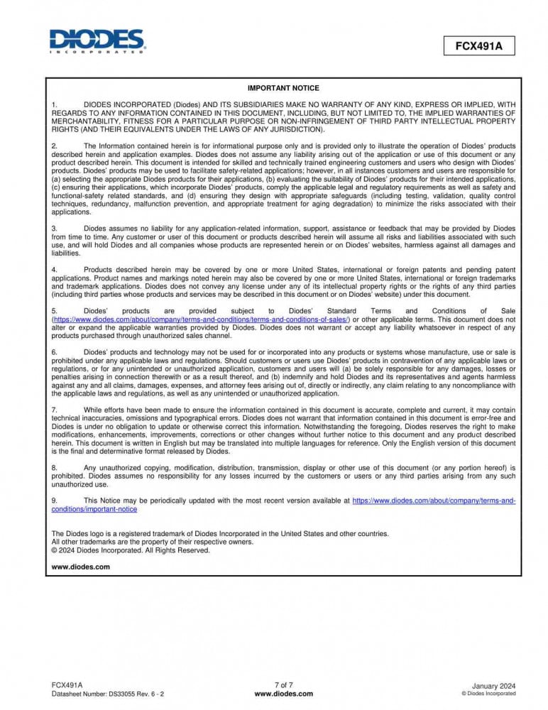 FCX491ATA datasheet page 7