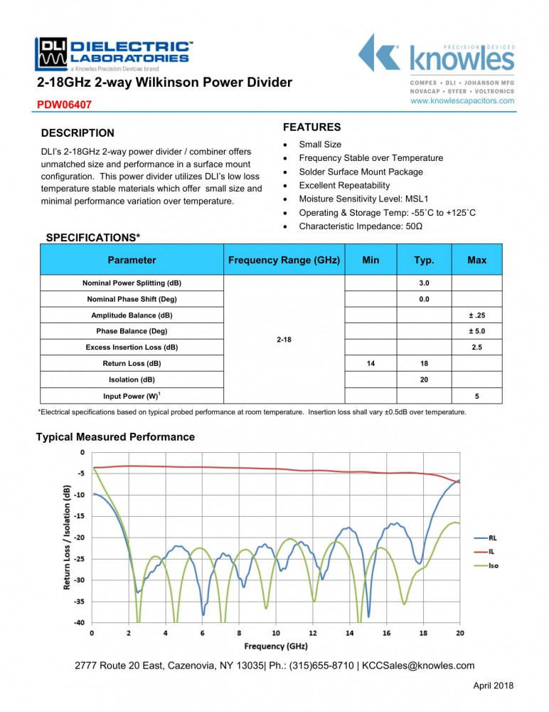 PDW06407-T technical documentation page 1