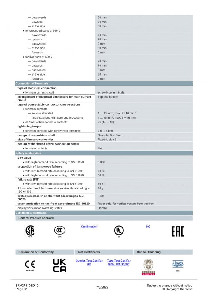 3RV27110ED10 document page 3
