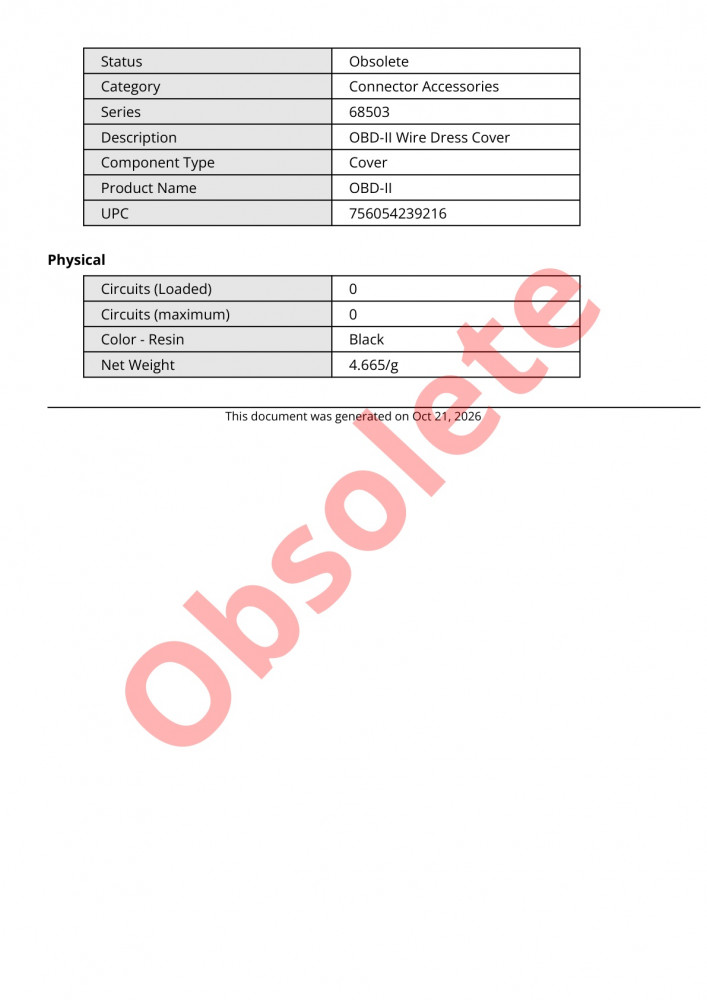 Product document image 2 for MOLEX 685030101