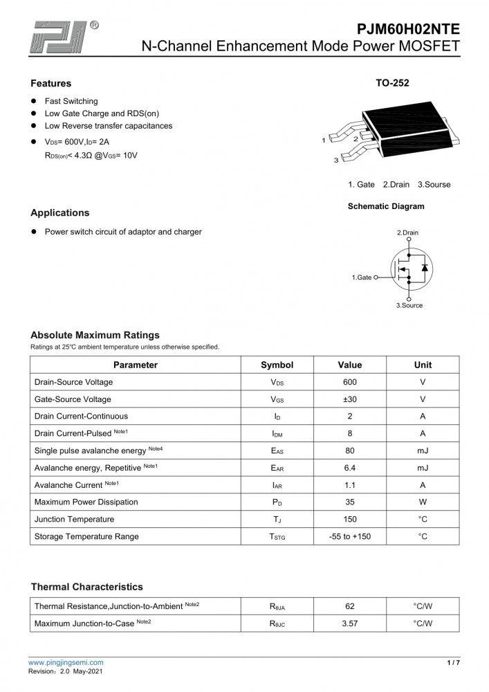 PJM60H02NTE datasheet page 1