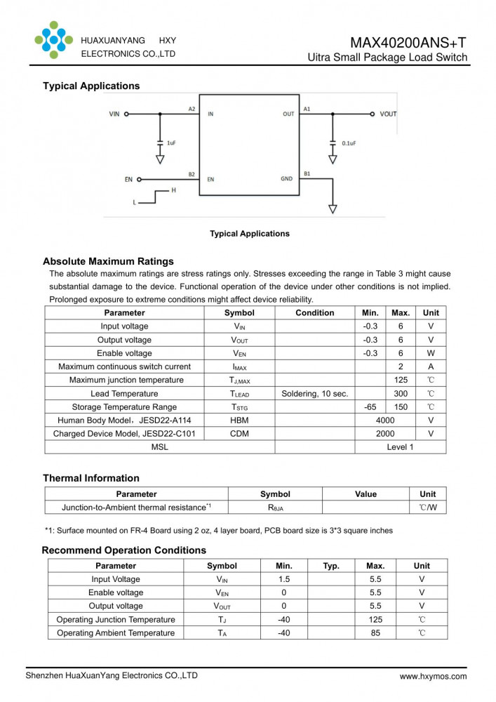 MAX40200ANS+T-HXY datasheet page 3