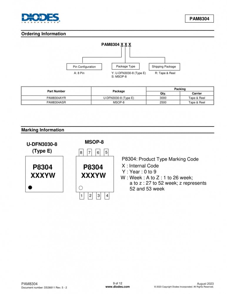 PAM8304ASR datasheet page 9