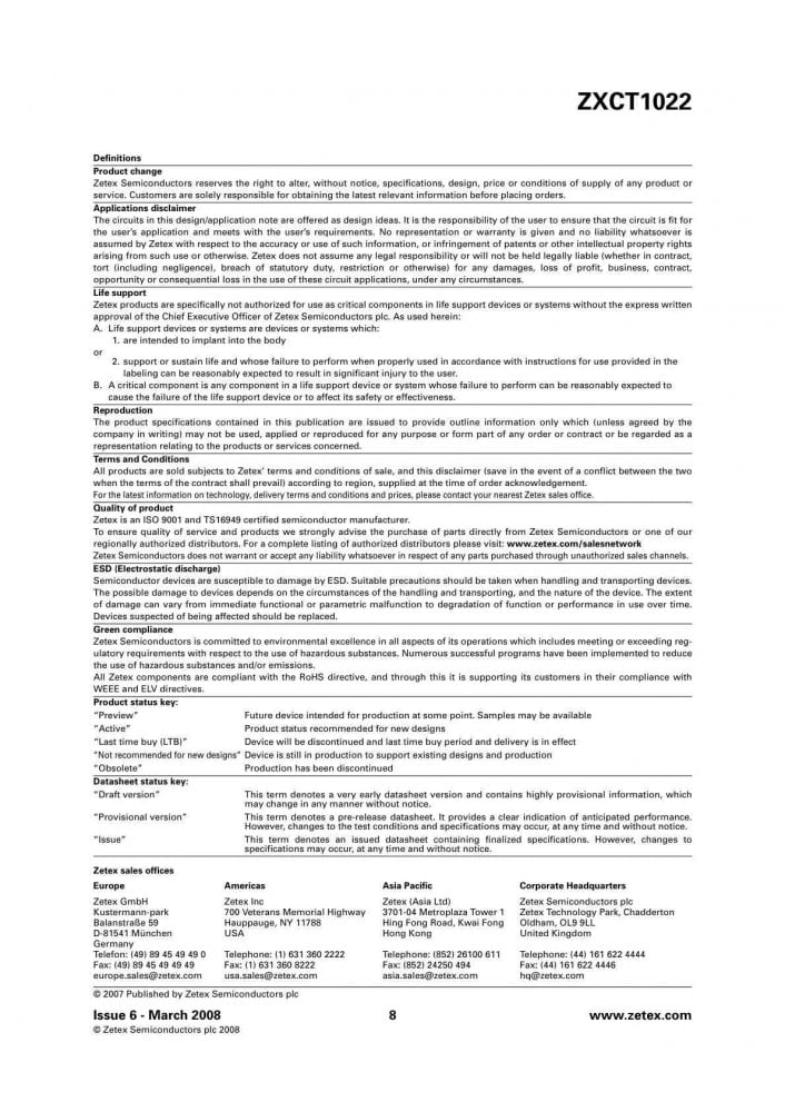 ZXCT1022 datasheet page 8