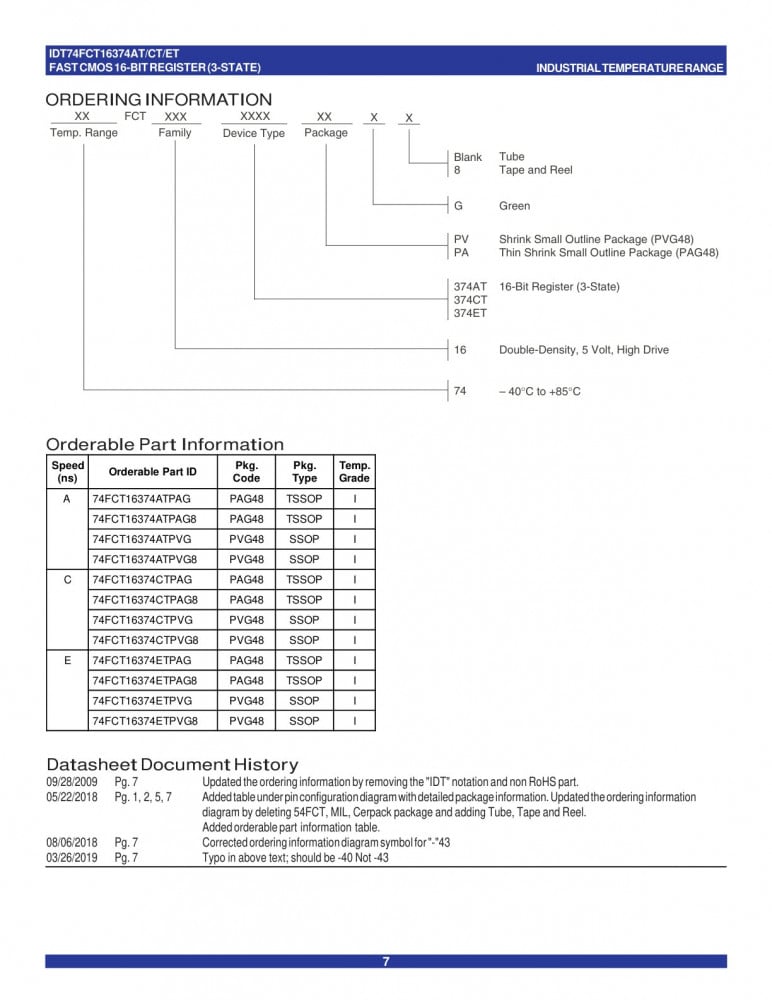 74FCT16374ATPVG8 datasheet page 7