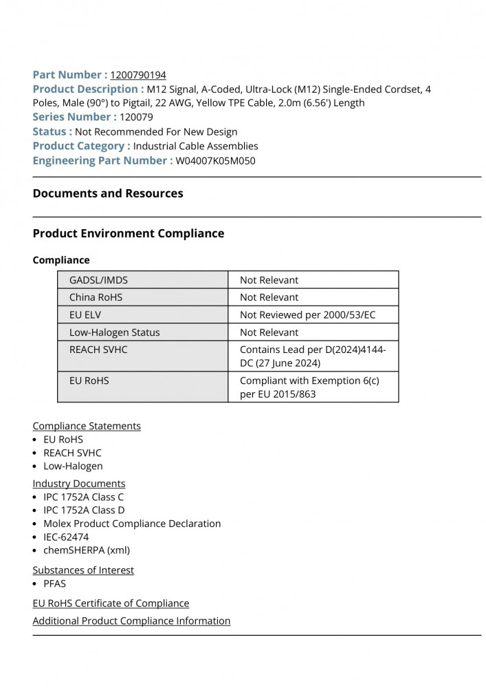 Molex 120079 product drawing page 1