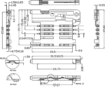 SOFNG SIM-021-P8 PC Card Socket for sale
