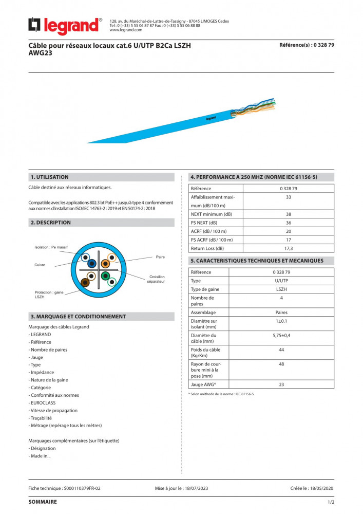 Legrand 032879 technical document page 1
