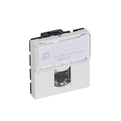 Mosaic™ - RJ45 socket category 6 UTP 1 module white antimicrobial
