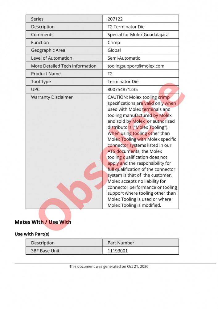 Technical document image 2 for MOLEX 638531000