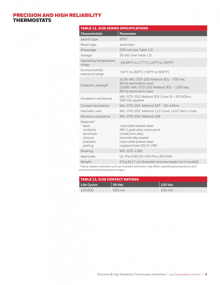 Honeywell thermostat datasheet page 9