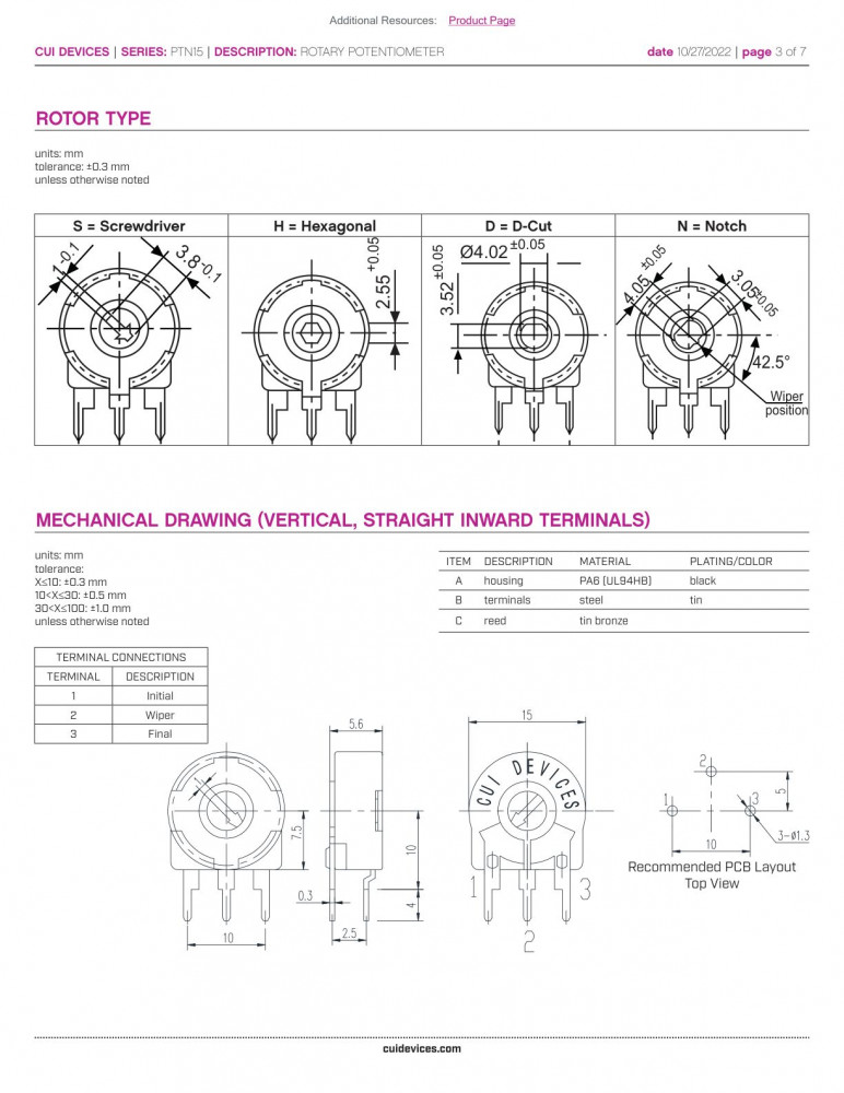 PTN15-C01SB20 datasheet page 3