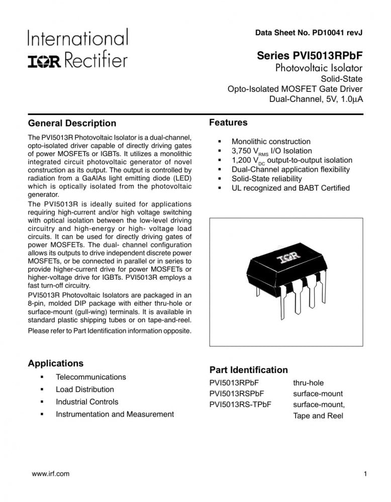 PVI5013RPBF datasheet page 1
