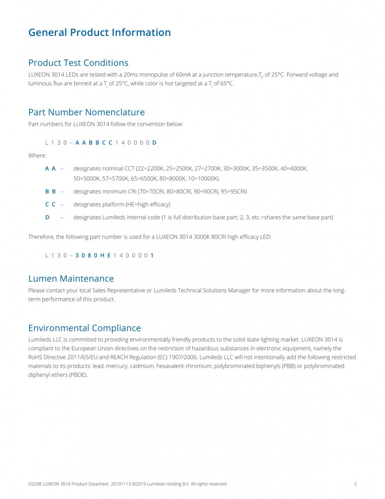 LUXEON 3014 document page 3