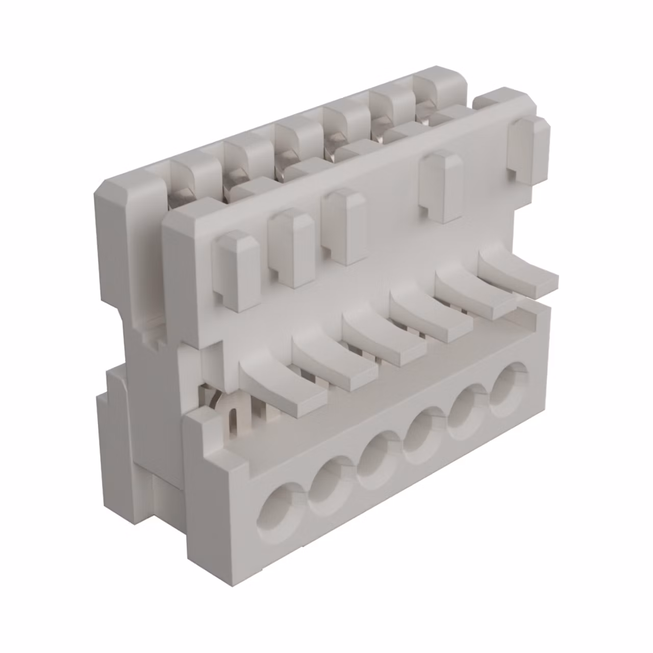 Appli-Mate RAST 2.5 Female Connector, 2.50mm Pitch, 6 Circuits, Positions D & F Removed, Open Endwalls for sale