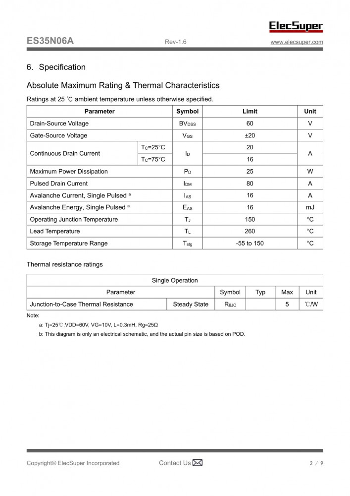 ES35N06A datasheet page 2